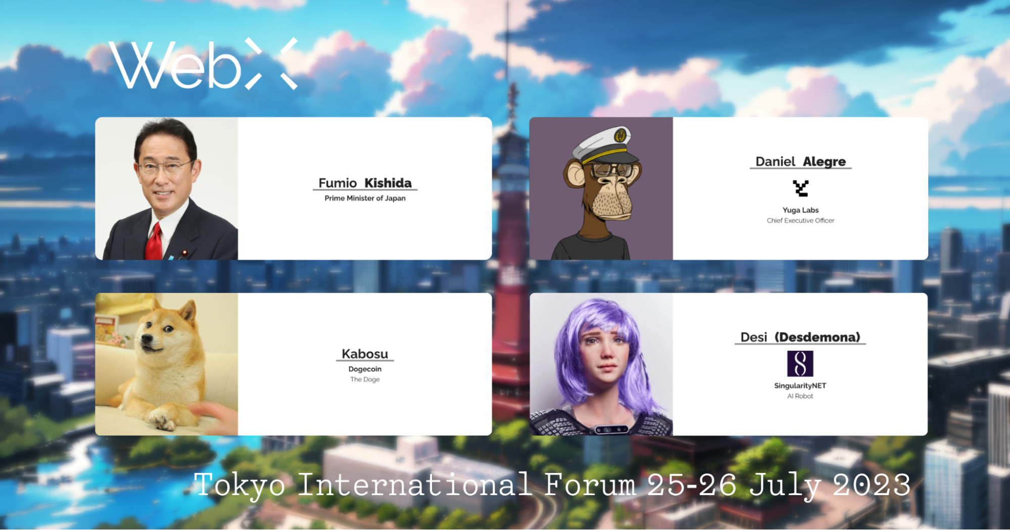 WebX Conference Welcomes Distinguished Guests: Japan PM, Yuga Labs CEO, Kabosu (Doge), Desdemona ...